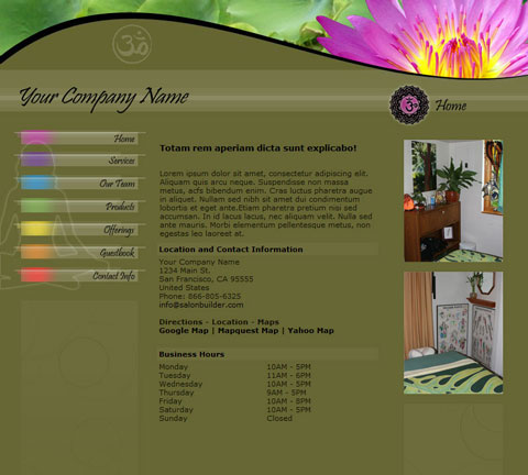 Chakra Green Website Design Template for Nail Salons, Spas, Wellness ...