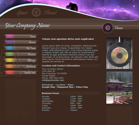 Chakra Brown Website Design Template for Spas, Wellness Centers and ...