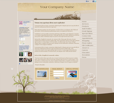 Oasis Brown Website Design Template for Hair Salons, Nail Salons, Spas ...